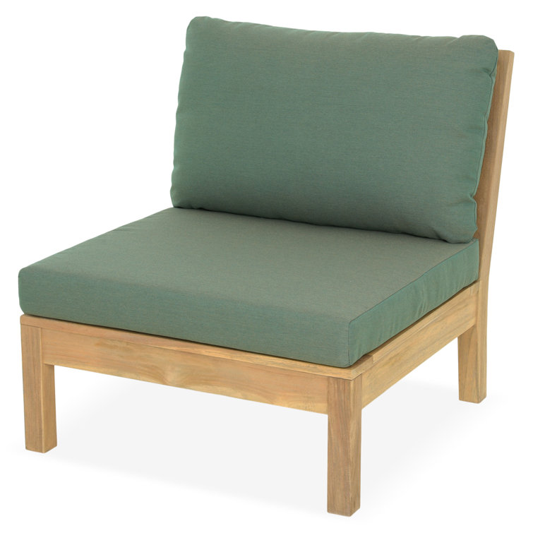 Brayden Studio Aleysia Teak Outdoor Garden Chair Armless Lounge Chair | Wayfair.co.uk